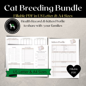 Fillable PDF Cat Breeding Bundle,breeder Forms, Queening Charts ...