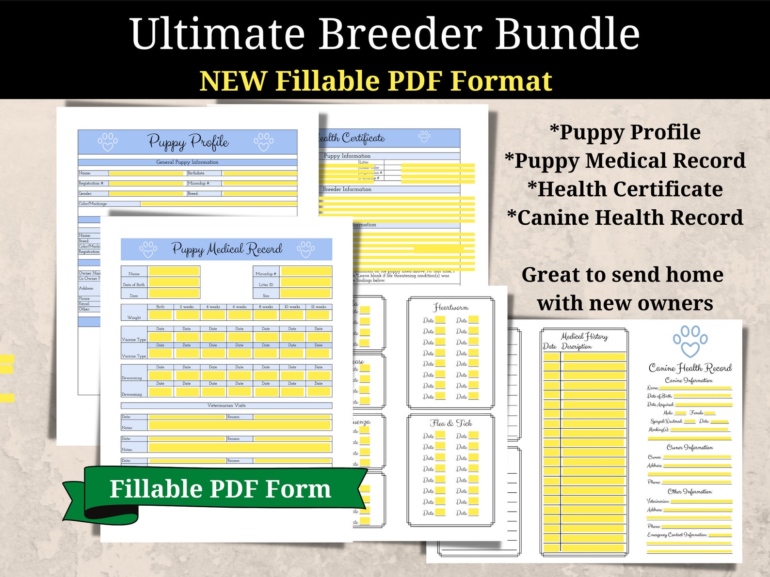 NEW Fillable Ultimate Dog Breeder Bundle,breeder Forms,whelping Charts ...