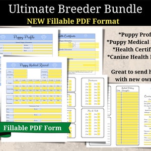 NEW Fillable Ultimate Dog Breeder Bundle,breeder Forms,whelping Charts ...