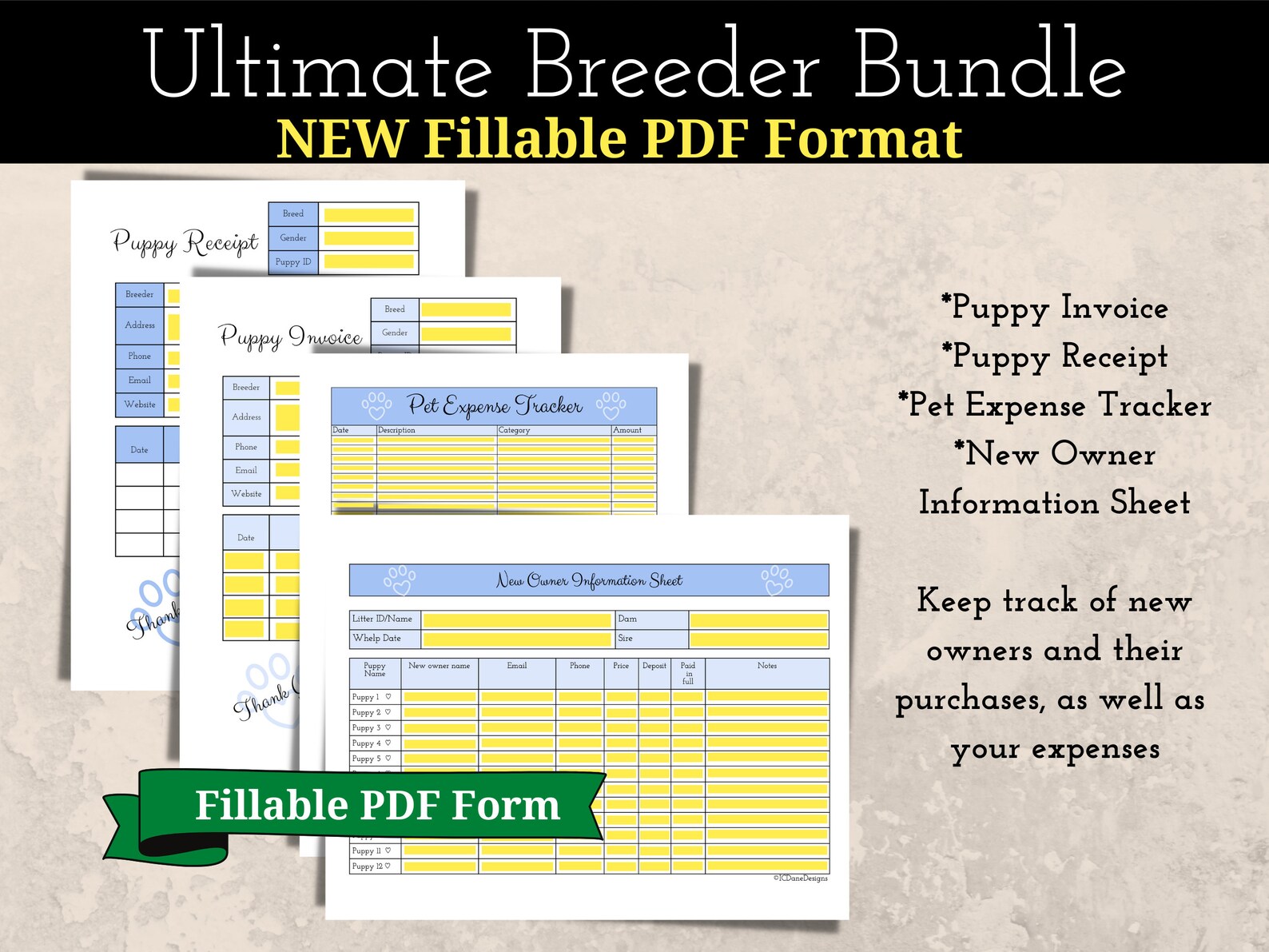 NEW Fillable Ultimate Dog Breeder Bundle,breeder Forms,whelping Charts ...