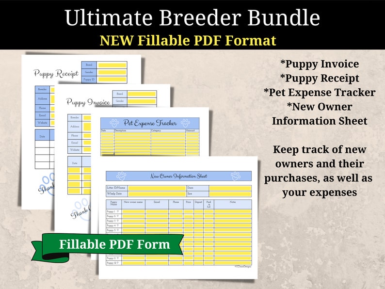 NEW Fillable Ultimate Dog Breeder Bundle,breeder Forms,whelping Charts ...