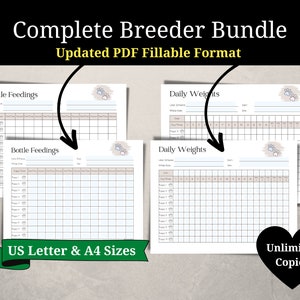 NEW Fillable Complete Dog Breeder Bundle,breeder Forms,whelping Charts ...