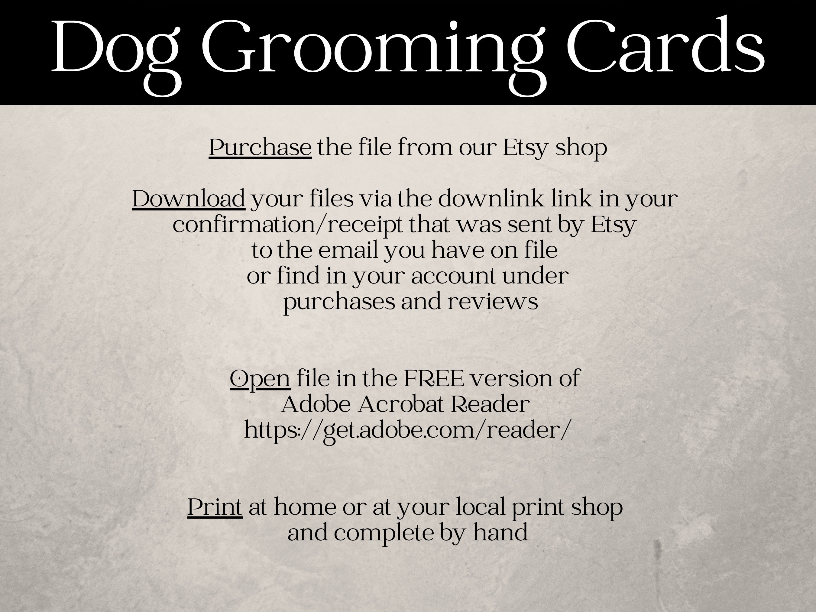 Dog Grooming Client Cards, Dog Grooming Cards, Dog Grooming Customer ...