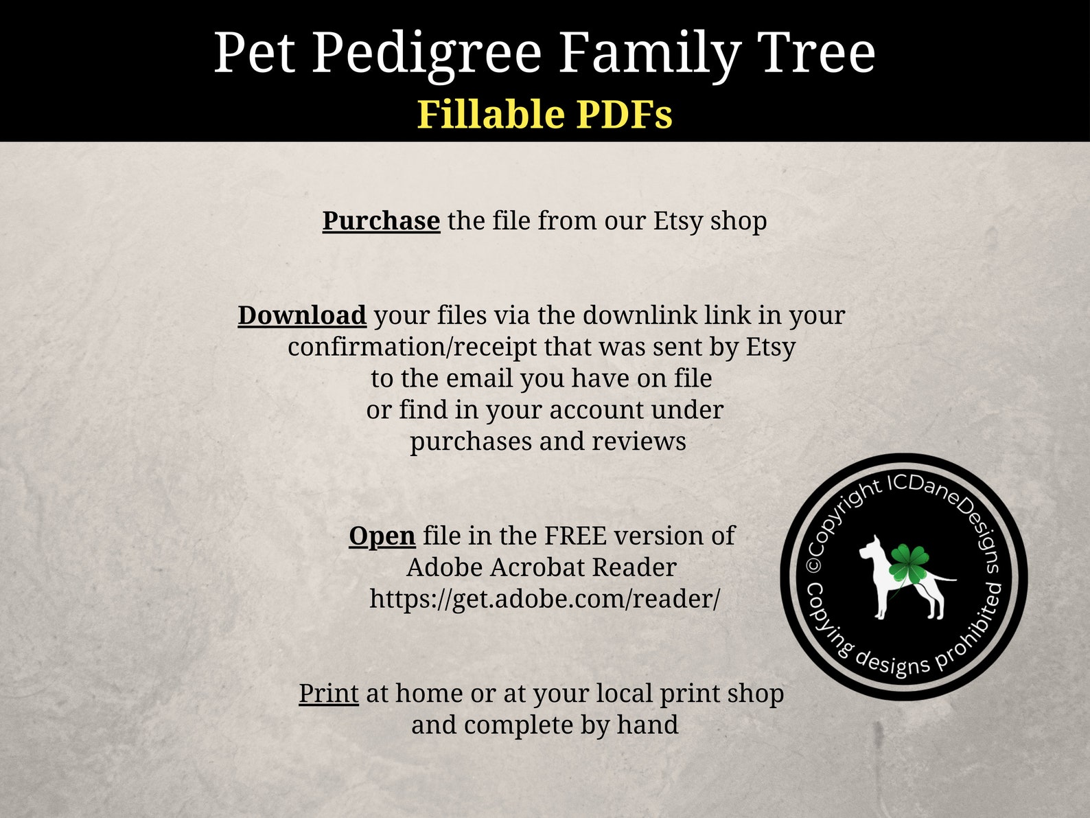 Puppy Family Tree Pedigree Chart, Breeder Dog Pedigree Template, Puppy ...