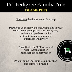 Puppy Family Tree Pedigree Chart, Breeder Dog Pedigree Template, Puppy ...