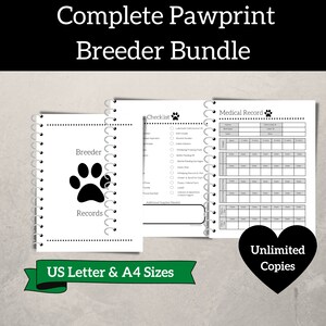 Complete Pawprint Dog Breeder Bundle, Breeder Forms, Whelping Charts ...
