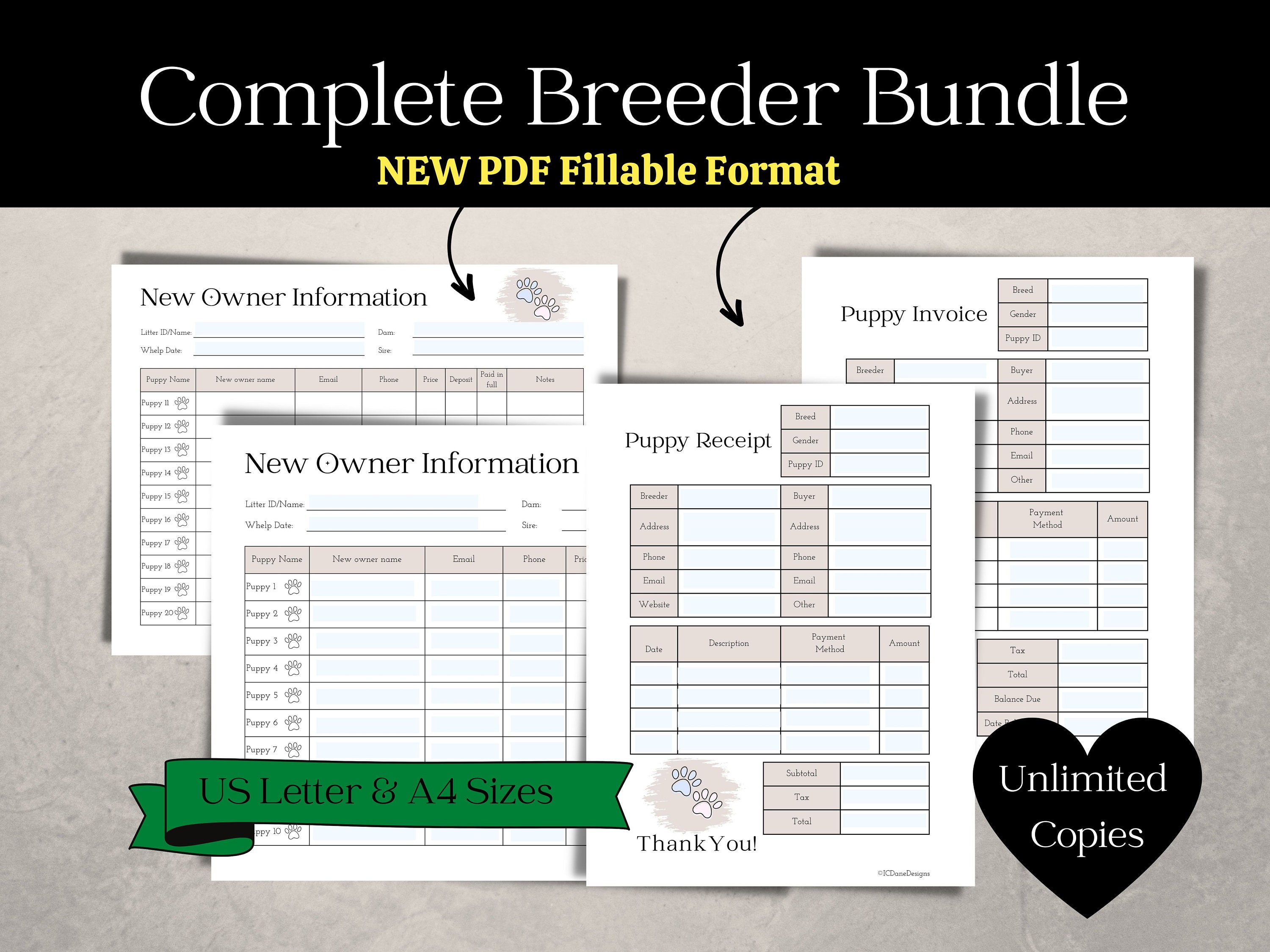NEW Fillable Complete Dog Breeder Bundlebreeder - Etsy