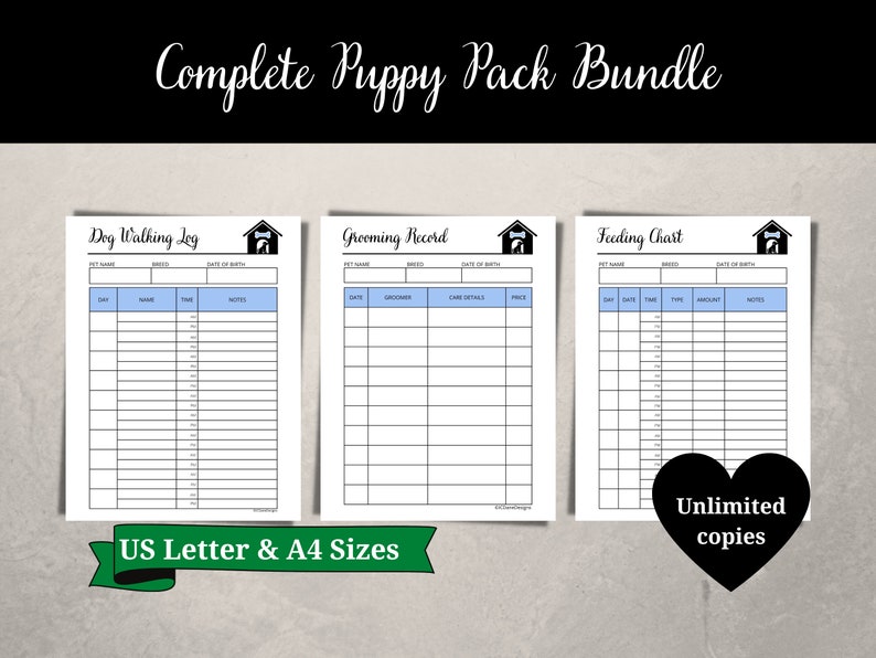 Complete Puppy Planner for Puppy and Dog Owners | Pet Care Binder for ...