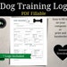 Dog Training Log, Puppy Training Log, Dog Training Planner, Service Dog ...