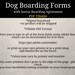 Dog Boarding Registration Form With Agreement (fillable PDF) - Etsy