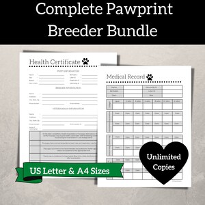 Complete Pawprint Dog Breeder Bundle, Breeder Forms, Whelping Charts ...