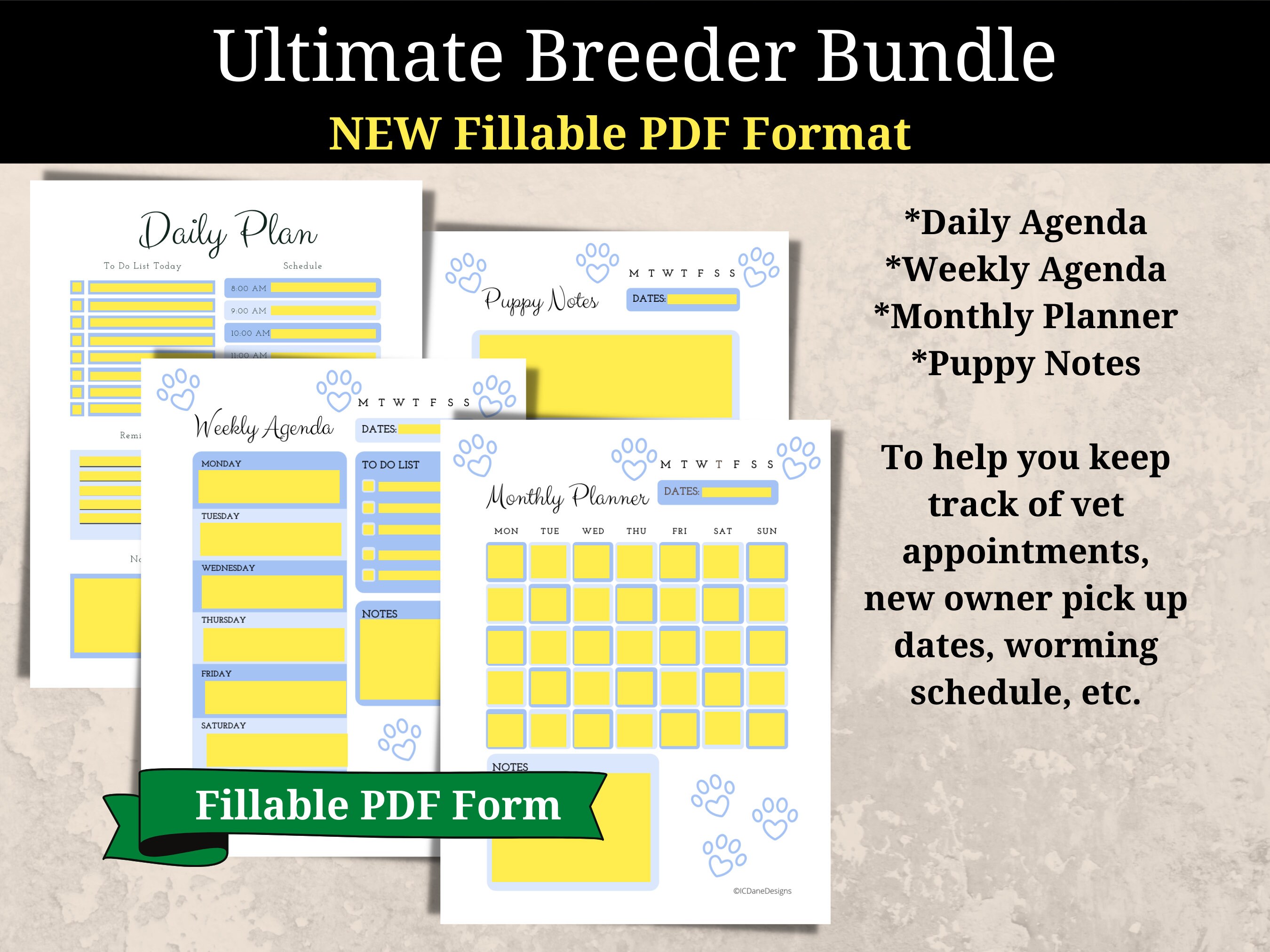 NEW Fillable Ultimate Dog Breeder Bundle,breeder Forms,whelping Charts ...