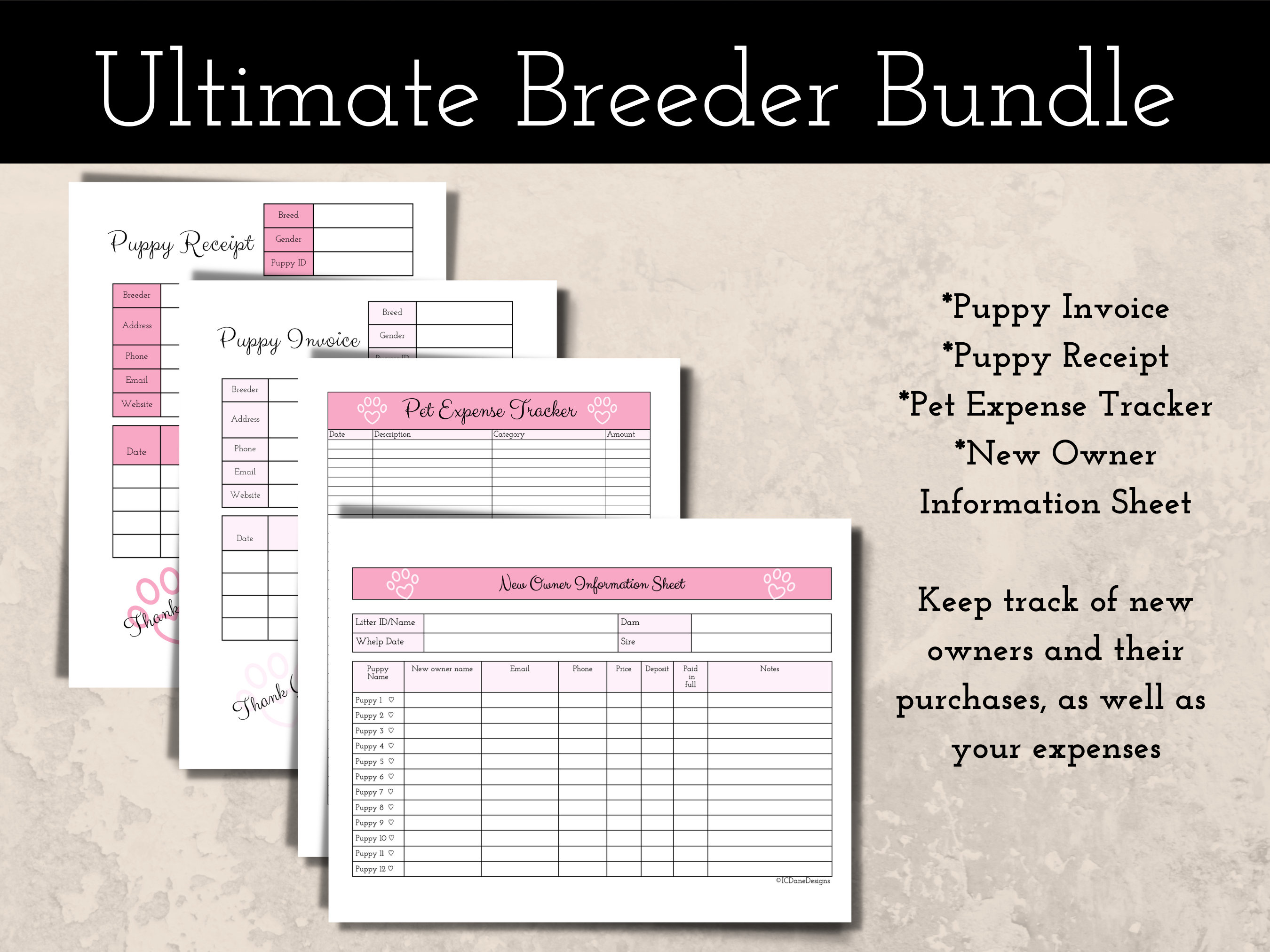 Ultimate Dog Breeders Bundle Breeder Forms Whelping Charts - Etsy