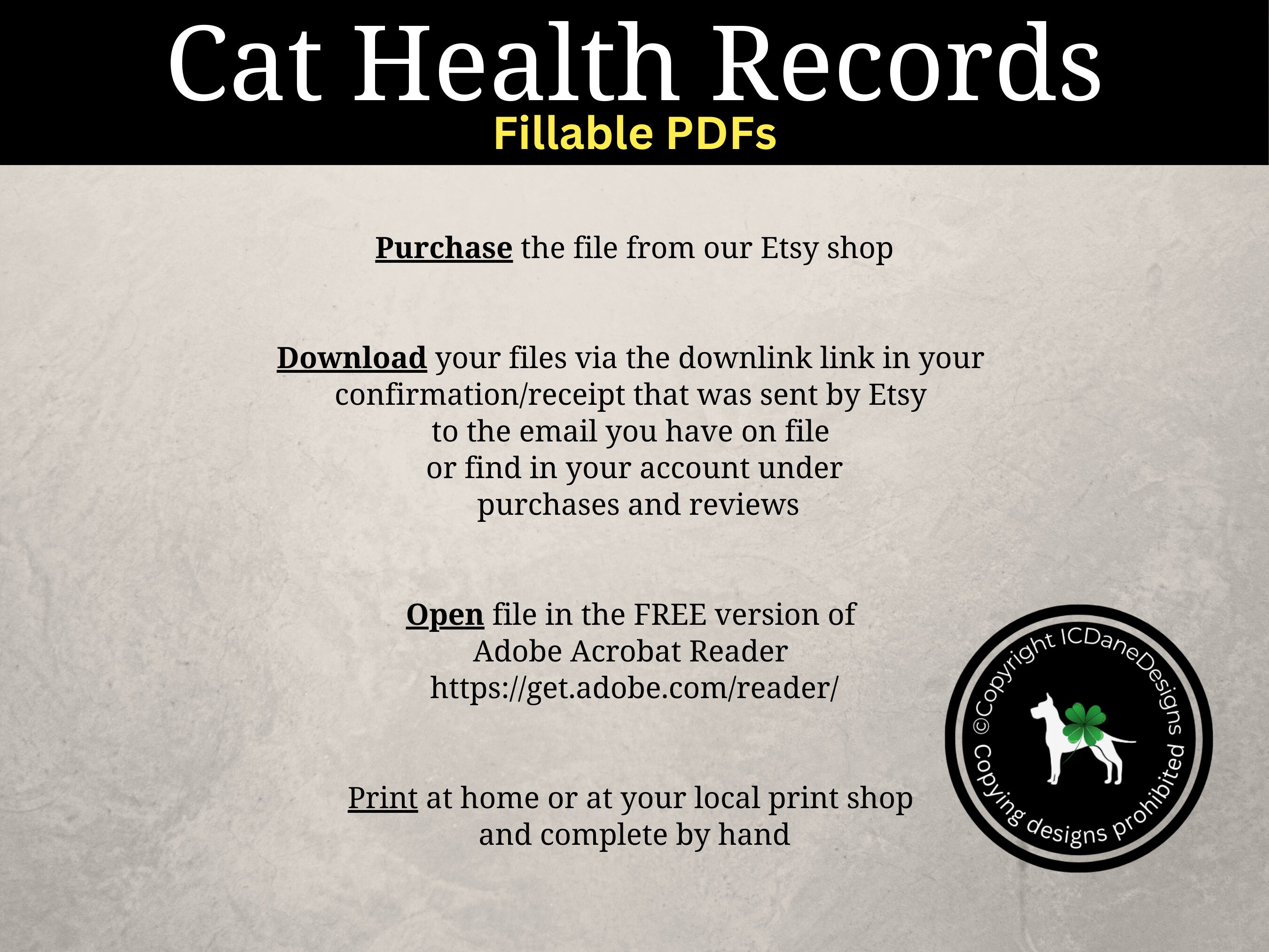 Cat Health Vaccination Record, Vet Visit, Vet Record, Kitten ...