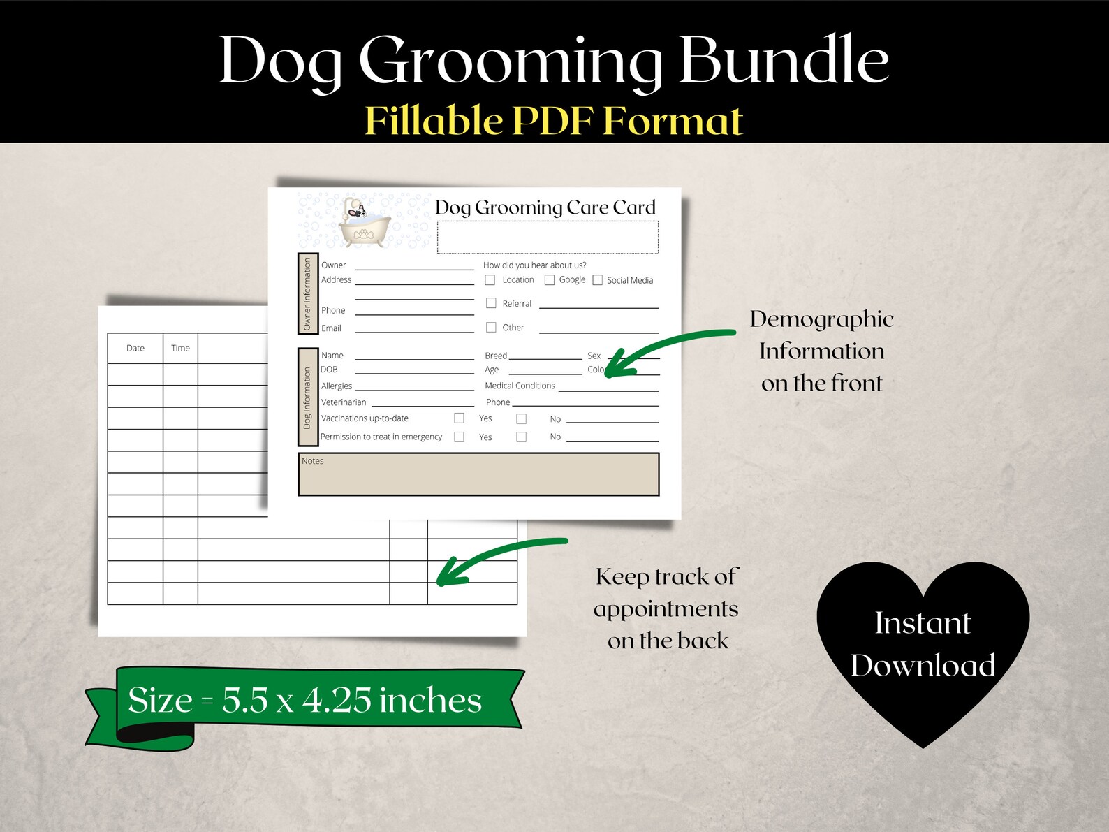 Dog Grooming Business Bundle|dog Grooming Client Form|dog Grooming ...