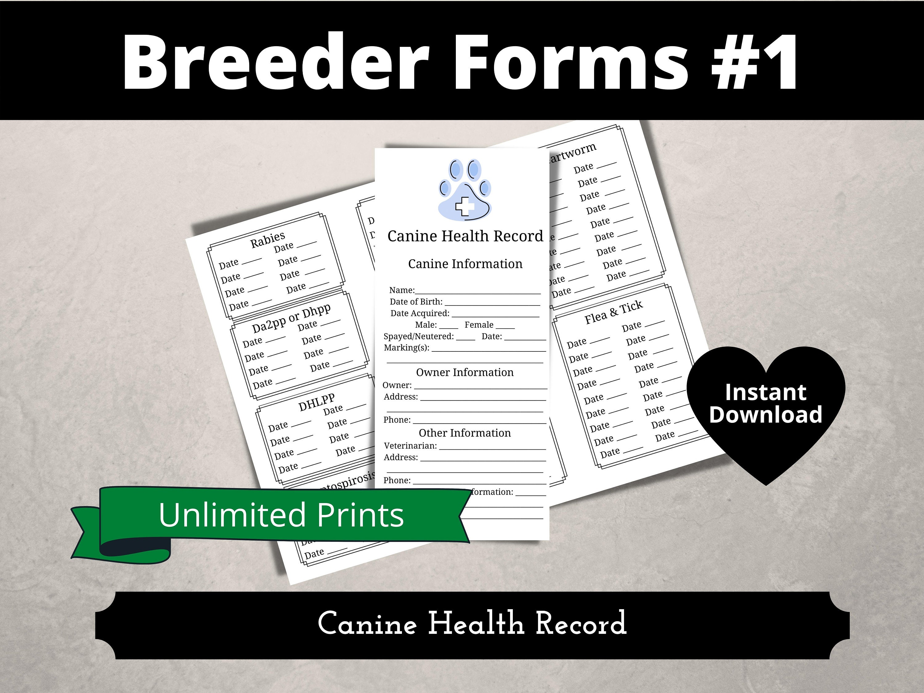 Dog Breeder Forms Puppy Daily Weight Record Delivery / - Etsy
