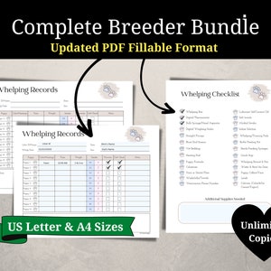 NEW Fillable Complete Dog Breeder Bundle,breeder Forms,whelping Charts ...