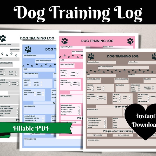 Dog Training Tracker - Etsy