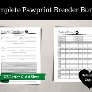 Complete Pawprint Dog Breeder Bundle, Breeder Forms, Whelping Charts ...