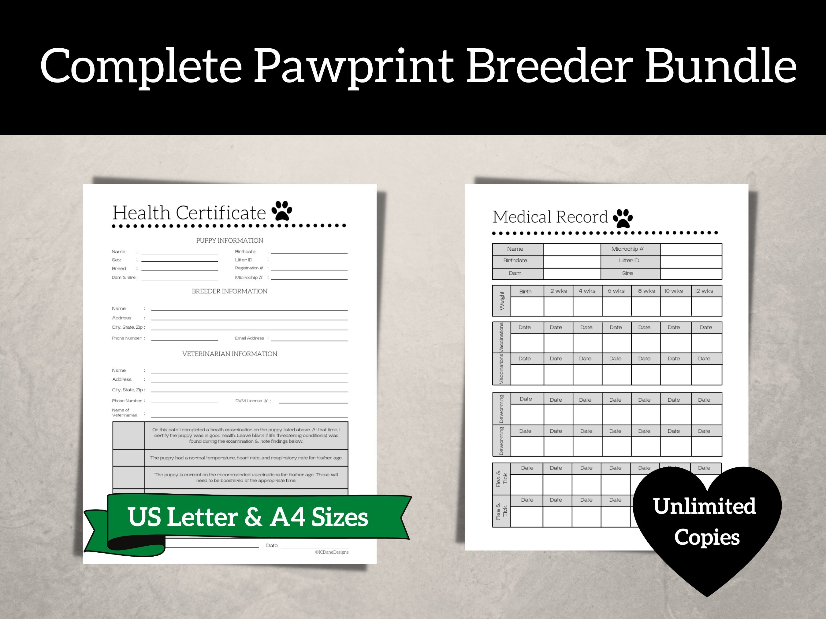 Complete Pawprint Dog Breeder Bundle Breeder Forms Whelping - Etsy