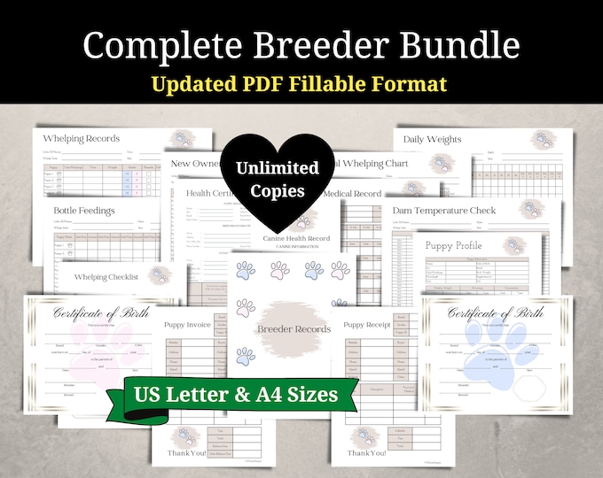 Printable Puppy Whelping Charts: Breeder Record Keeping (canva Editable) - Etsy Canada