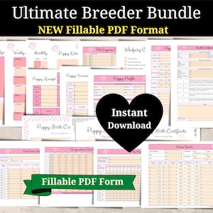 NEW Fillable Complete Dog Breeder Bundle,breeder Forms,whelping Charts ...
