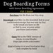 Dog Boarding Registration Form With Agreement (fillable PDF) - Etsy