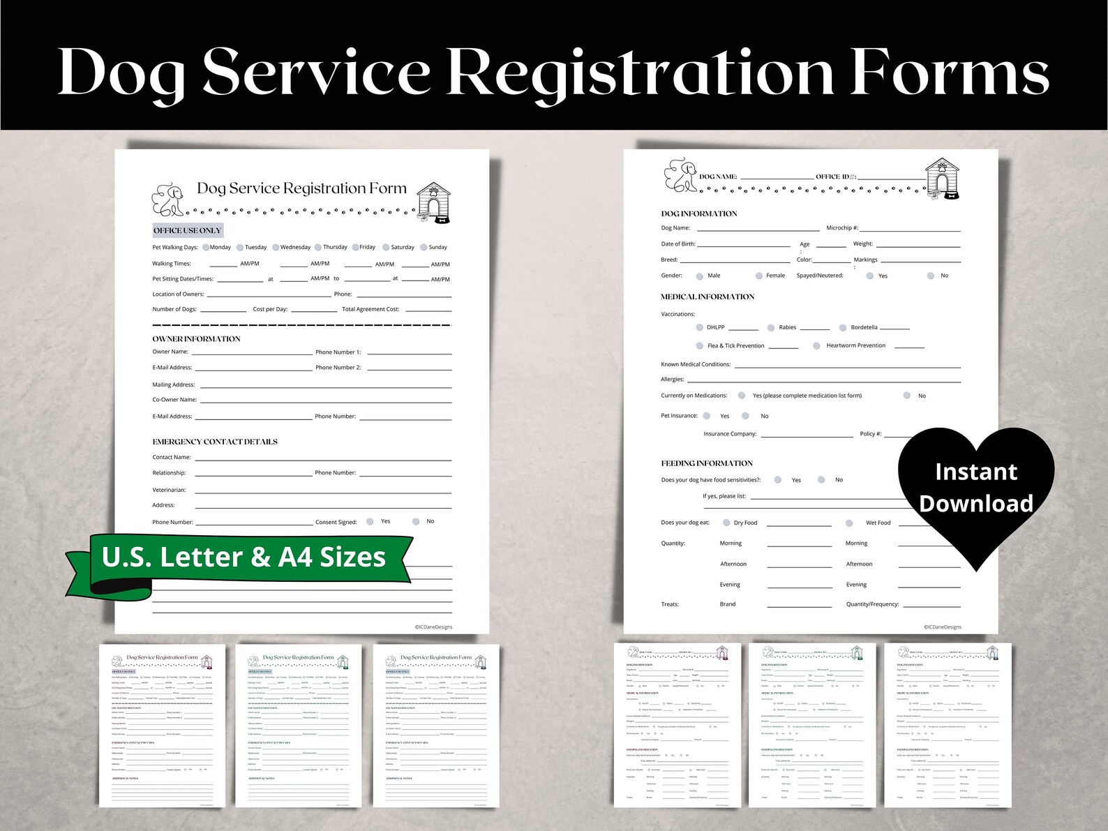 Dog Service Registration Form With Pet Emergency Authorization Form ...
