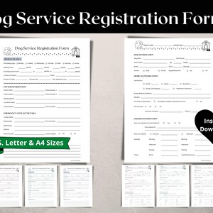 Dog Service Registration Form With Pet Emergency Authorization Form ...