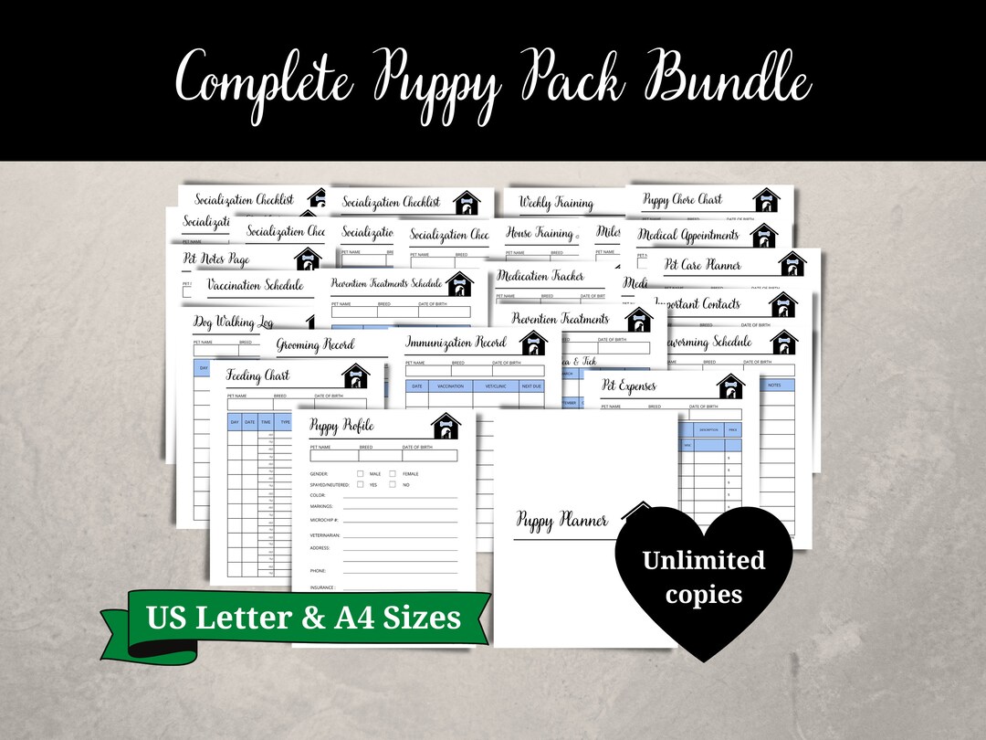 Complete Puppy Planner for Puppy and Dog Owners | Pet Care Binder for ...