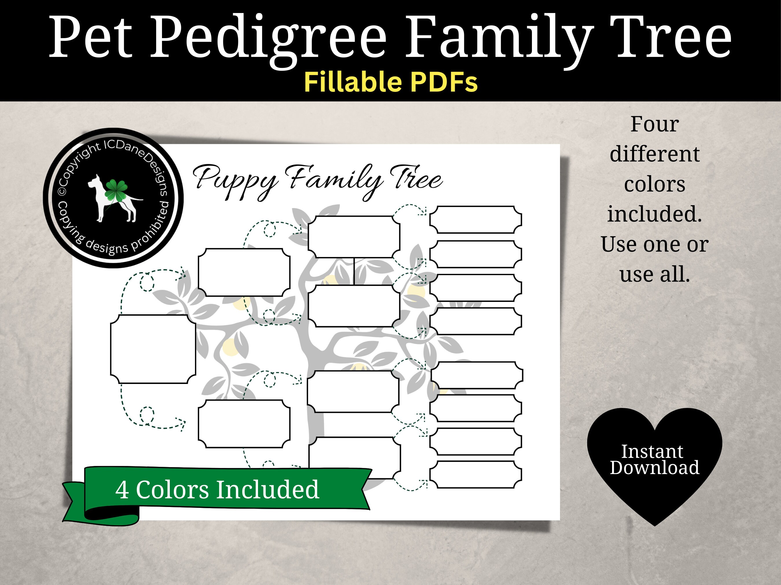 Puppy Family Tree Pedigree Chart Breeder Dog Pedigree - Etsy