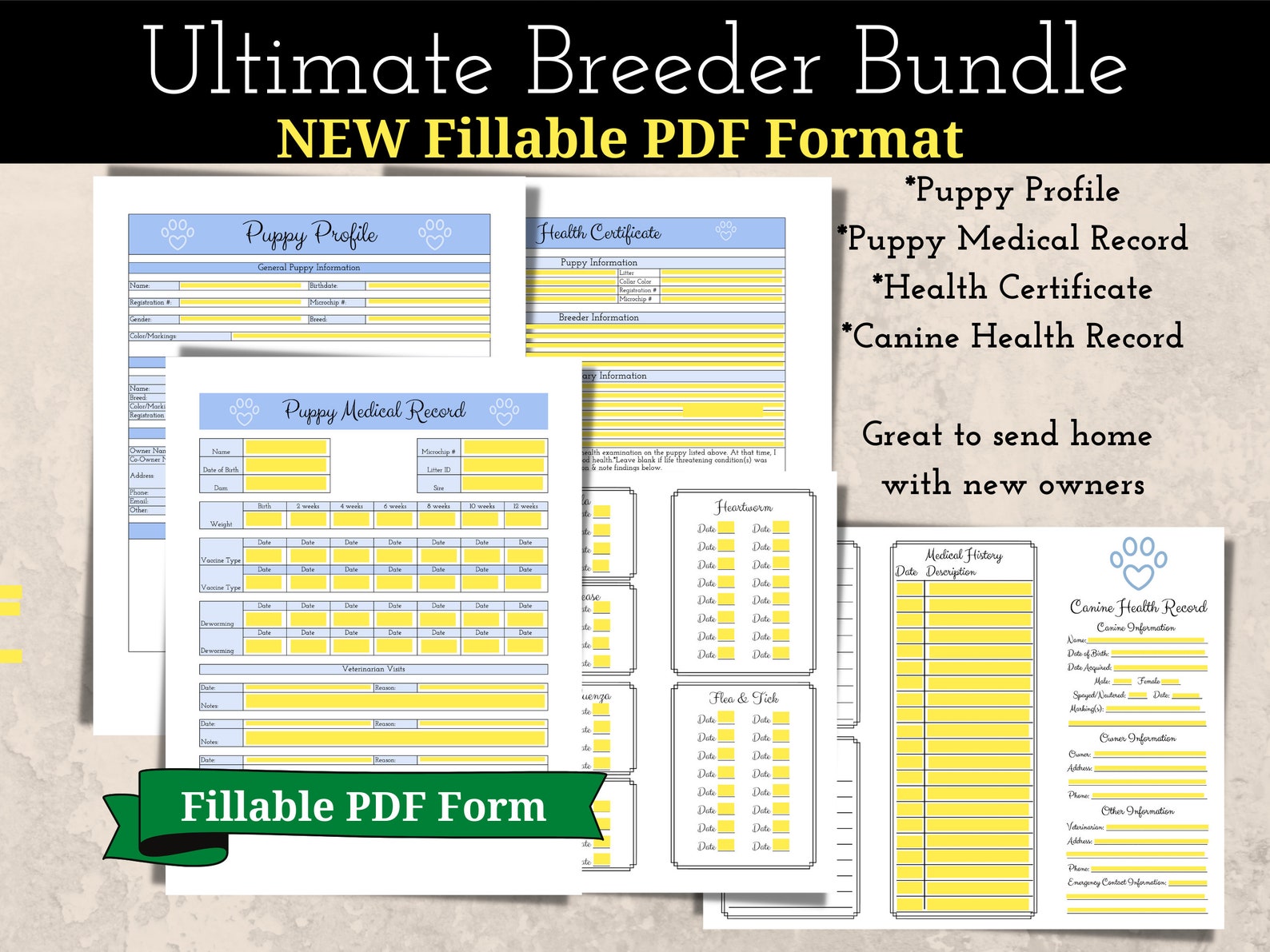 NEW Fillable Ultimate Dog Breeder Bundle,breeder Forms,whelping Charts ...