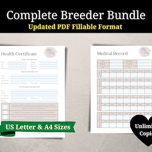 NEW Fillable Complete Dog Breeder Bundle,breeder Forms,whelping Charts ...