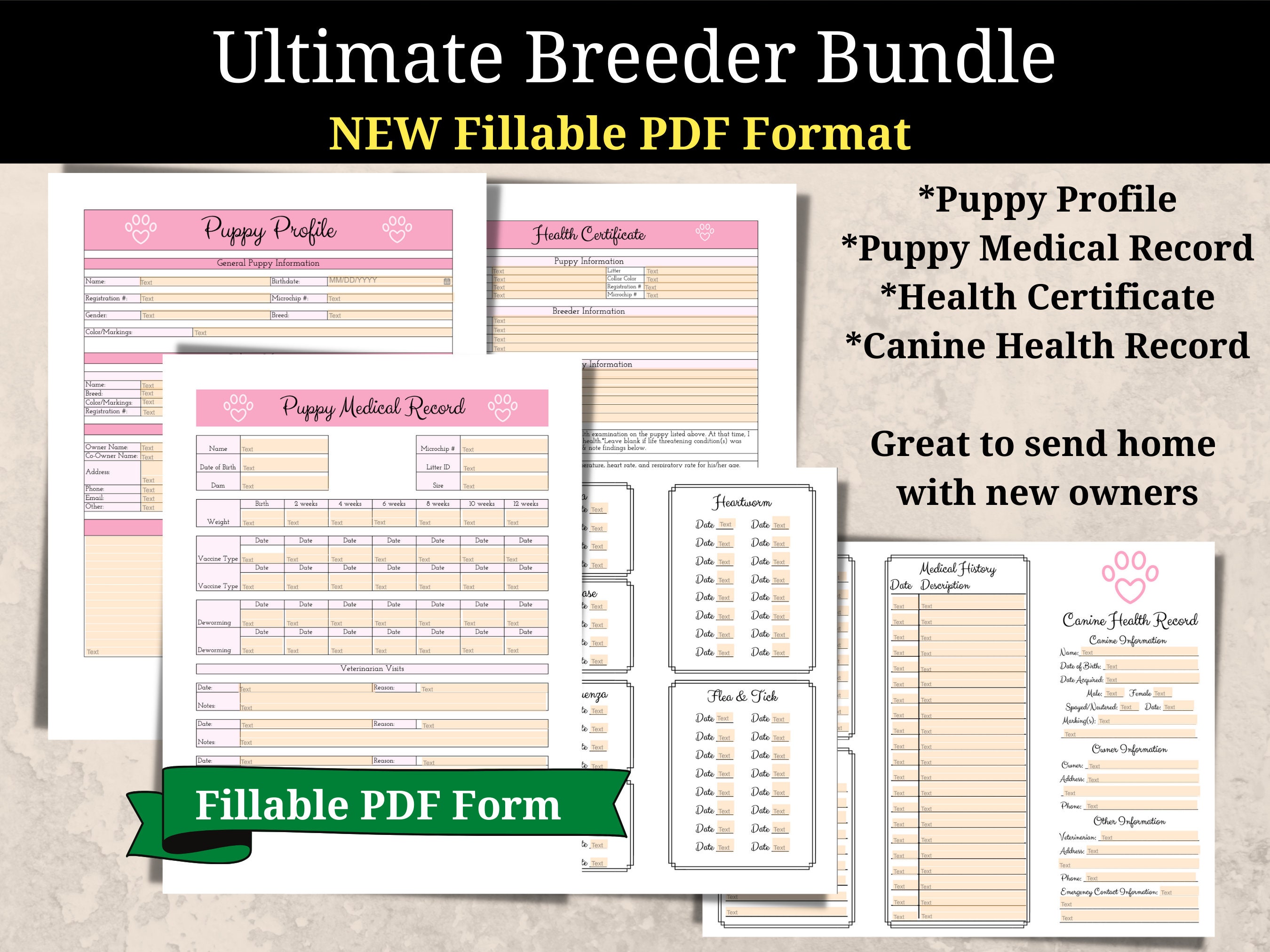 NEW Fillable Ultimate Dog Breeder Bundle,breeder Forms,whelping Charts ...