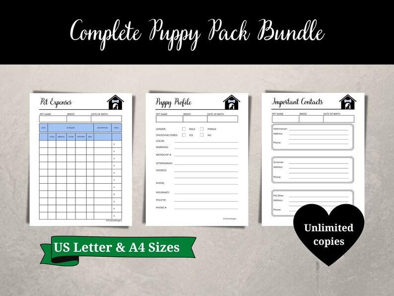 Complete Puppy Planner for Puppy and Dog Owners | Pet Care Binder for ...