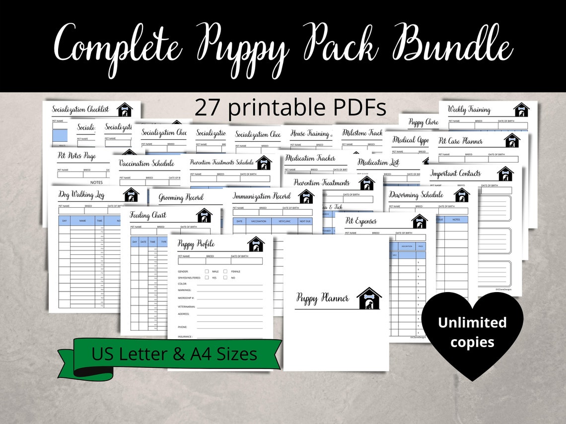 Complete Puppy Planner for Puppy and Dog Owners Pet Care Binder for New ...