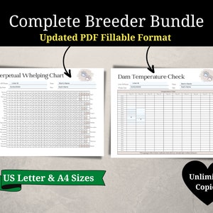 NEW Fillable Complete Dog Breeder Bundle,breeder Forms,whelping Charts ...