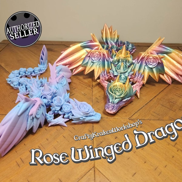 Rose Winged Dragon 3d Print - Etsy
