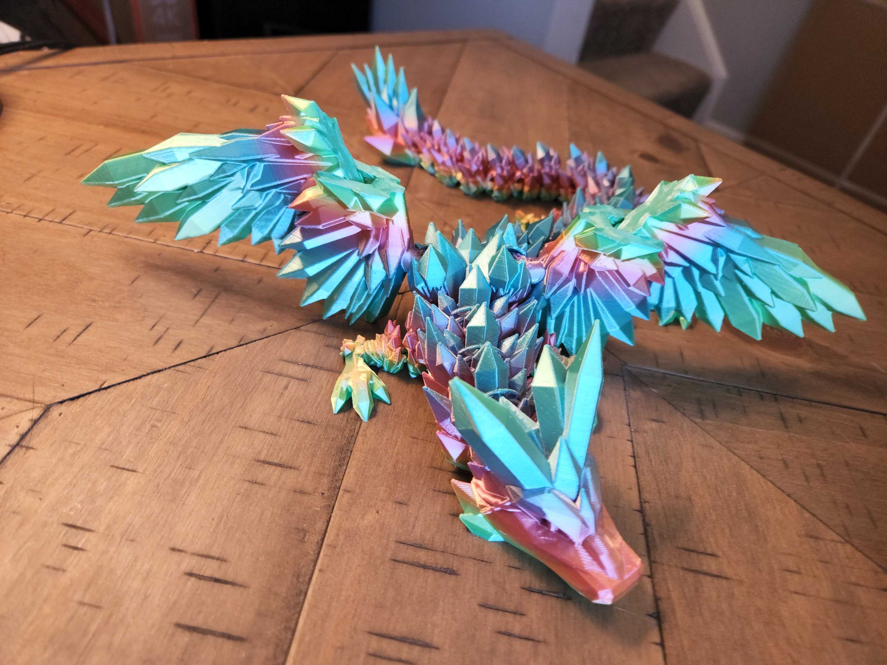 Articulated Crystal Winged Dragon 3D Printed Flexi Fidget Etsy