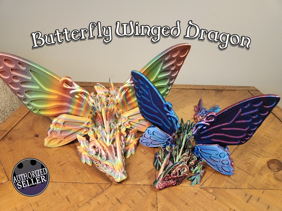 Articulated Butterfly Winged Dragon | 3D Printed, Flexi, Fidget Toy ...