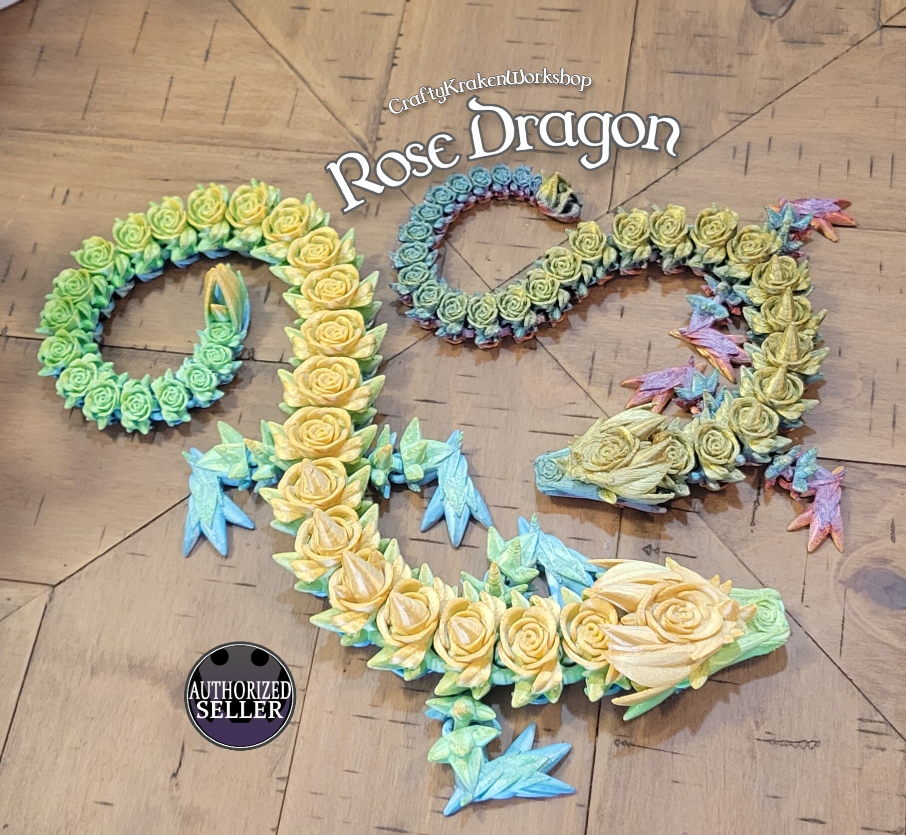 Articulated Flexi Rose Dragon 3D Printed Fidget Sensory - Etsy
