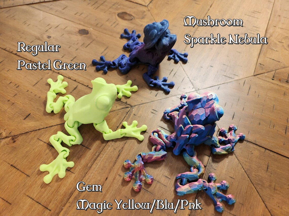 Articulated Flexi Frogs | Many Variations and Colors | 3D Printed ...