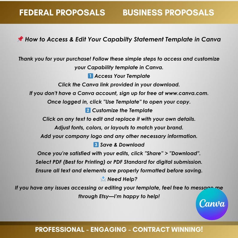 Professional Capability Statement Template for Contractors and ...