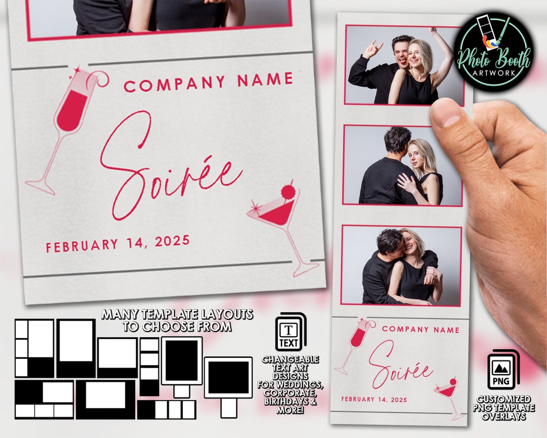 Customizable Soirée Photo Booth Template | PNG Overlay (digital ...