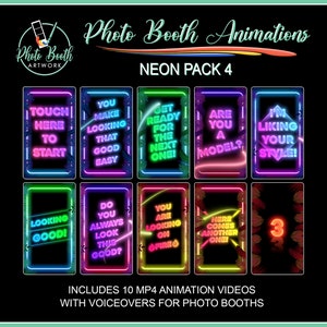 Neon 4 Photo Booth Animation Pack | Portrait Vertical | Magic Mirror ...