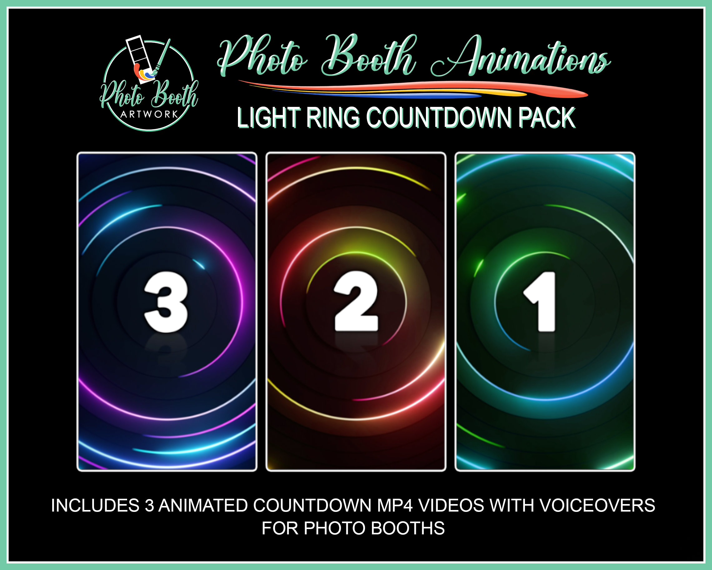 Light Ring Countdown Pack | Set of 3 Animations for Photo Booths ...