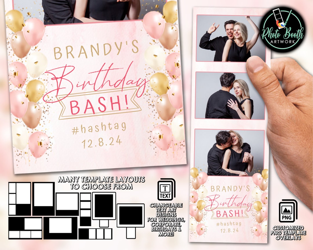 Customizable Photo Booth Template | Brandy | Strips, Postcards, Squares ...