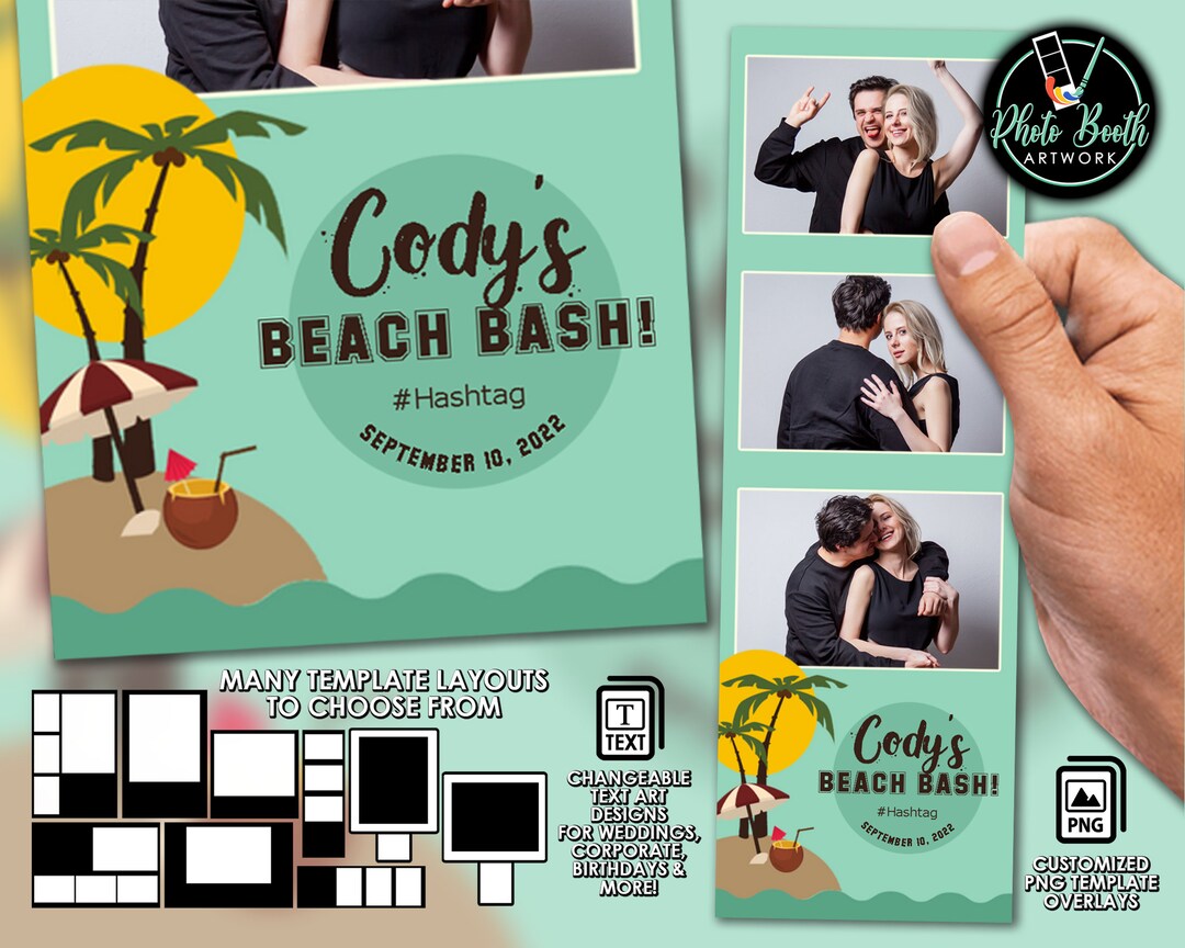 Tropical Beach Photo Booth Template | Surf Theme (PNG) - Etsy