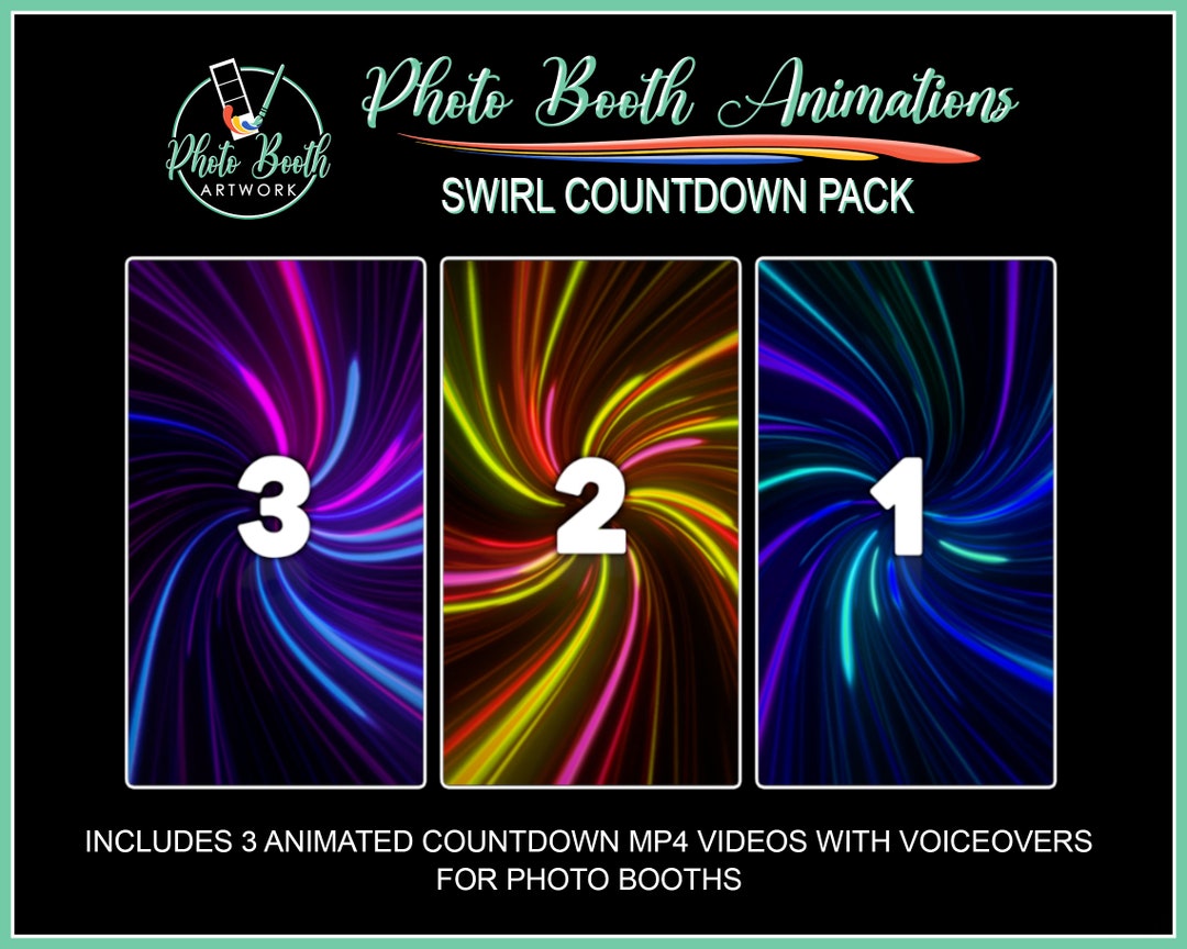 Swirl Countdown Pack | Set of 3 Animations for Photo Booths, Mirror ...