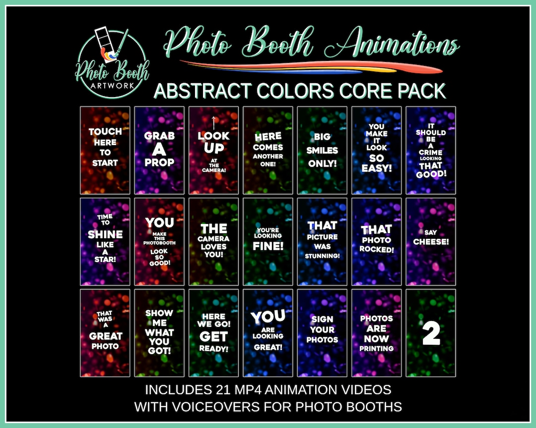 Abstract Colors Photo Booth Animation Core Pack | Portrait Vertical ...
